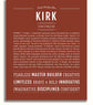 Kirk Personalized Name Meaning Art Prints – Name Stories