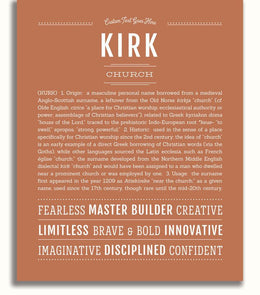 Kirk | Name Art Print – Name Stories