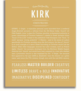 Kirk | Name Art Print – Name Stories