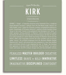 Kirk Personalized Name Meaning Art Prints – Name Stories