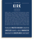 Kirk | Name Art Print – Name Stories