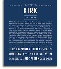 Kirk | Name Art Print – Name Stories