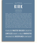 Kirk Personalized Name Meaning Art Prints – Name Stories