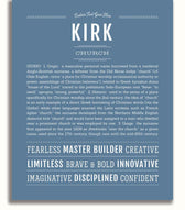 Kirk Personalized Name Meaning Art Prints – Name Stories