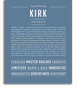 Kirk | Name Art Print – Name Stories