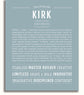 Kirk Personalized Name Meaning Art Prints – Name Stories