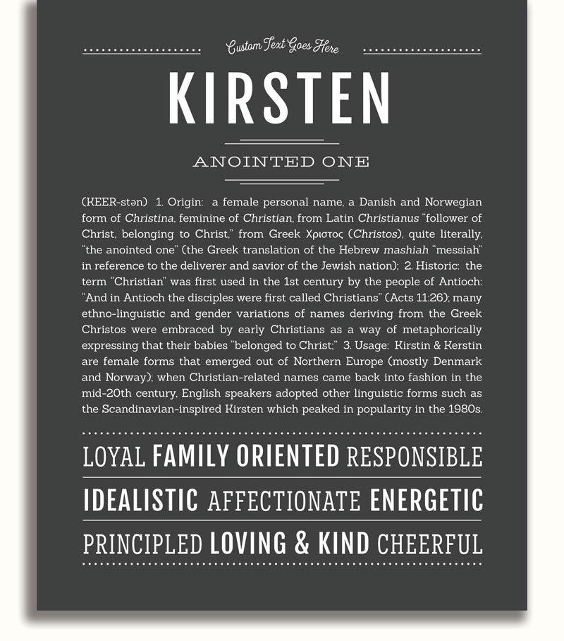 Kirsten | Name Art Print – Name Stories