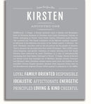 Kirsten | Name Art Print – Name Stories