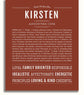 Kirsten | Name Art Print – Name Stories