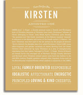 Kirsten Personalized Name Meaning Art Prints – Name Stories
