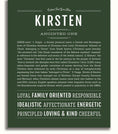 Kirsten Personalized Name Meaning Art Prints – Name Stories