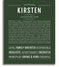 Kirsten Personalized Name Meaning Art Prints – Name Stories