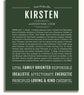 Kirsten Personalized Name Meaning Art Prints – Name Stories