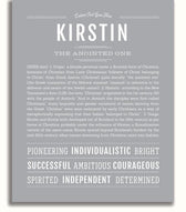 Kirstin Personalized Name Meaning Art Prints – Name Stories