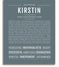 Kirstin Personalized Name Meaning Art Prints – Name Stories