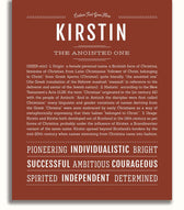 Kirstin Personalized Name Meaning Art Prints – Name Stories