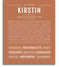 Kirstin | Name Art Print – Name Stories