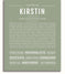 Kirstin Personalized Name Meaning Art Prints – Name Stories