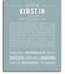 Kirstin Personalized Name Meaning Art Prints – Name Stories