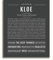 Kloe | Name Art Print - Personalized Custom Gifts – Name Stories