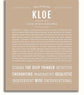 Kloe | Name Art Print – Name Stories