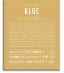 Kloe | Name Art Print – Name Stories