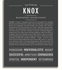 Knox | Name Art Print – Name Stories