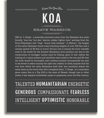 Koa | Name Art Print – Name Stories