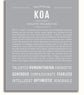 Koa | Name Art Print – Name Stories