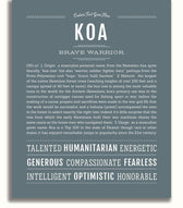Koa | Name Art Print – Name Stories
