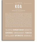 Koa | Name Art Print – Name Stories