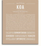 Koa | Name Art Print – Name Stories