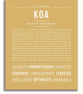 Koa Personalized Name Meaning Art Prints – Name Stories