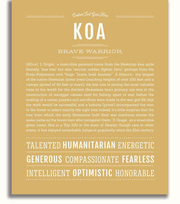 Koa | Name Art Print – Name Stories