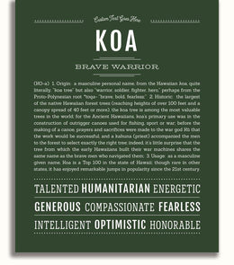 Koa | Name Art Print – Name Stories