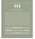 Koa | Name Art Print – Name Stories