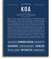Koa | Name Art Print – Name Stories