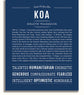 Koa Personalized Name Meaning Art Prints – Name Stories