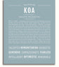 Koa Personalized Name Meaning Art Prints – Name Stories