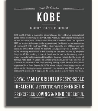 Kobe | Name Art Print – Name Stories