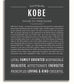 Kobe Personalized Name Meaning Art Prints – Name Stories