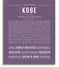 Kobe Personalized Name Meaning Art Prints – Name Stories