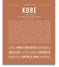 Kobe Personalized Name Meaning Art Prints – Name Stories
