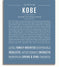 Kobe Personalized Name Meaning Art Prints – Name Stories