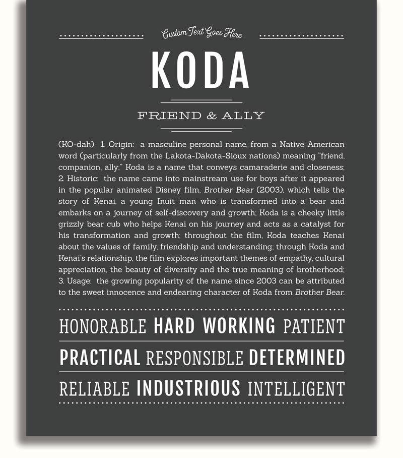 Koda | Name Art Print – Name Stories
