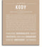 Kody | Name Art Print – Name Stories