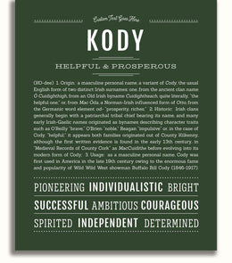 Kody | Name Art Print – Name Stories