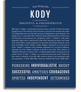 Kody | Name Art Print – Name Stories