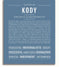 Kody Personalized Name Meaning Art Prints – Name Stories