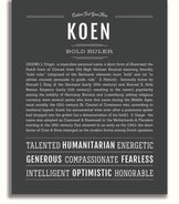 Koen | Name Art Print – Name Stories